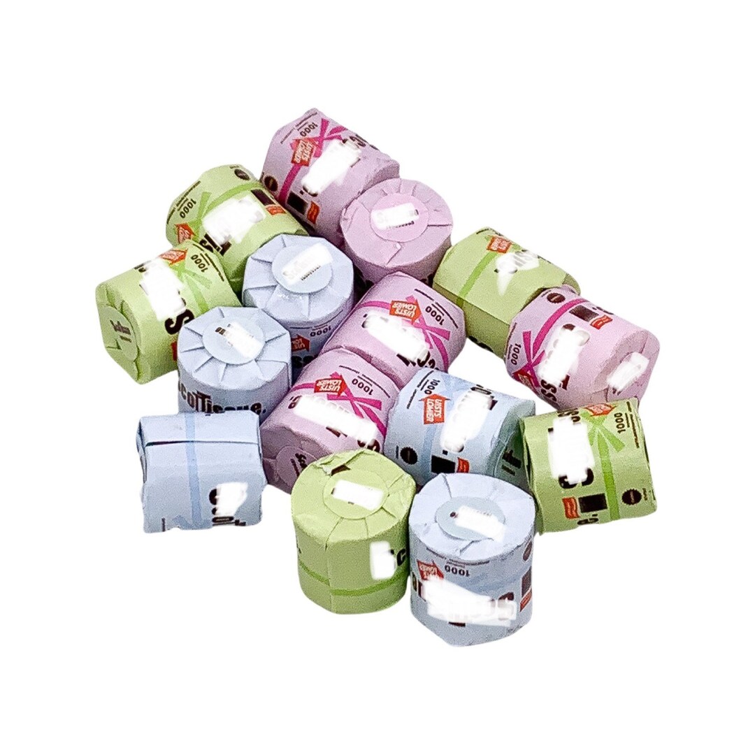 1:12 Miniature Bathroom Tissue | Tiny Toilet Paper Rolls | Dollhouse ...
