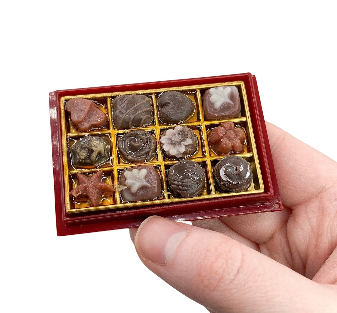 1 Miniature Box of Chocolates | Dollhouse Mini Food| Tiny Specialty ...