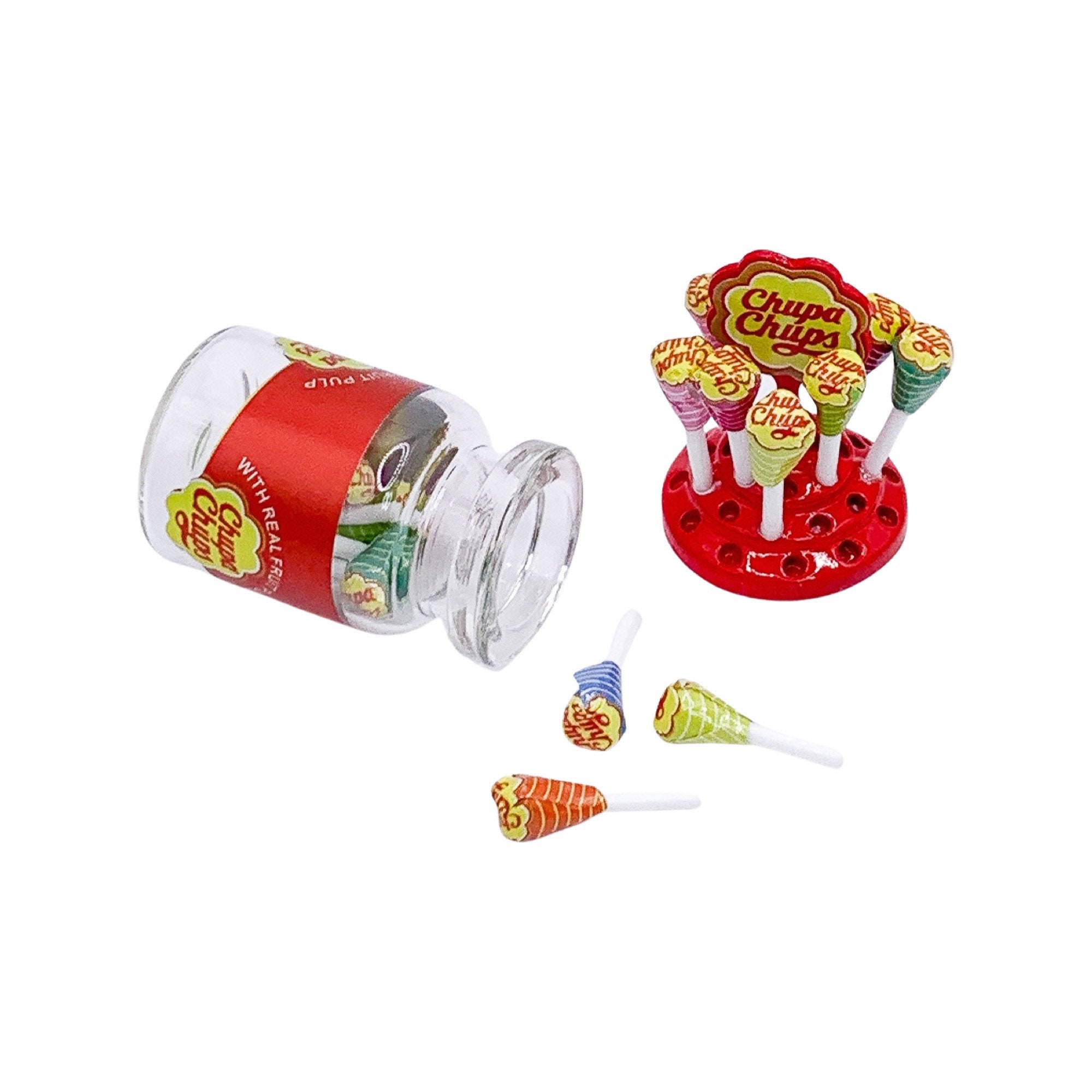 Miniature Lollipops Candy Jar 1:6 Scale Candy Shop Supplies Dollhouse ...
