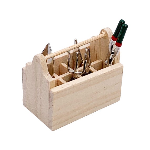 Miniature Gardening Box Tiny Wooden Tool Box Dollhouse | Etsy