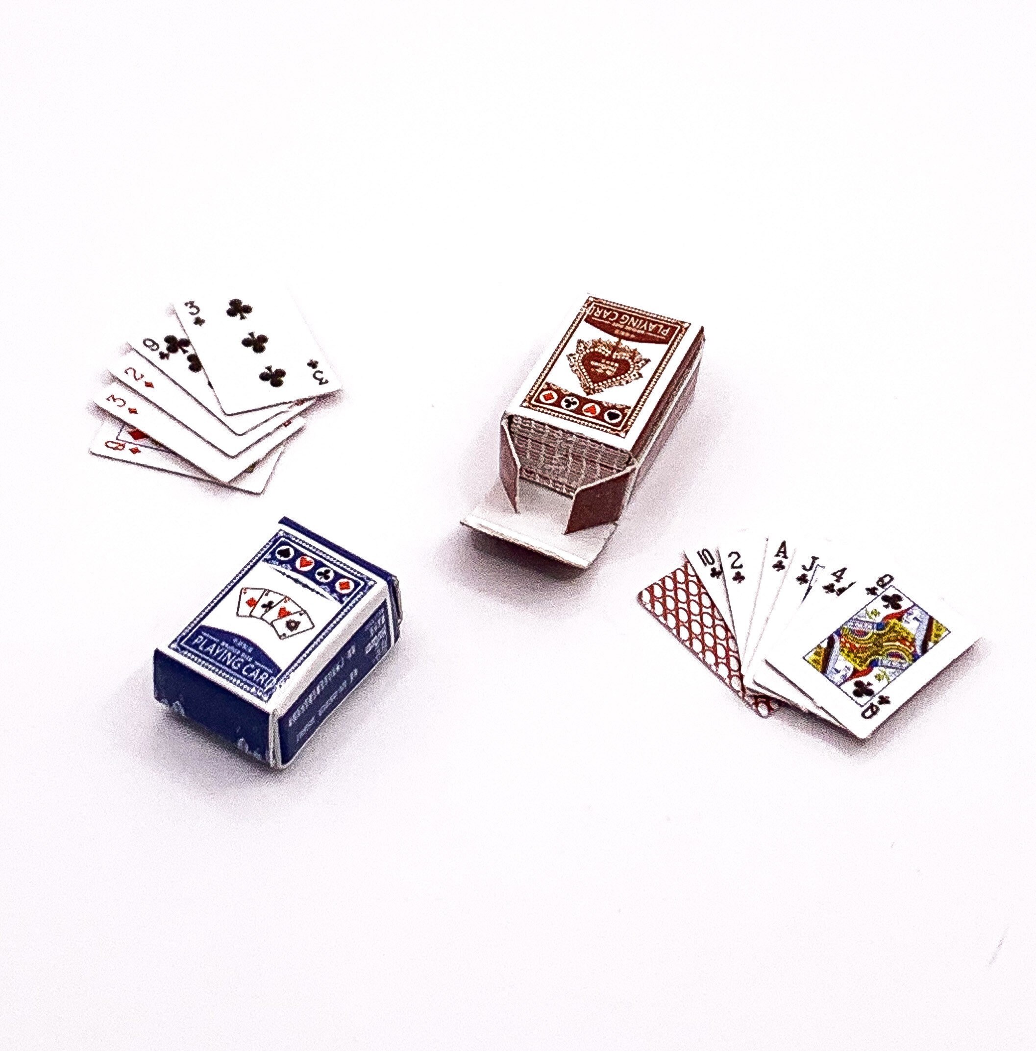 1:12 Miniature Poker Playing Cards | Dollhouse Mini Stack of Cards ...
