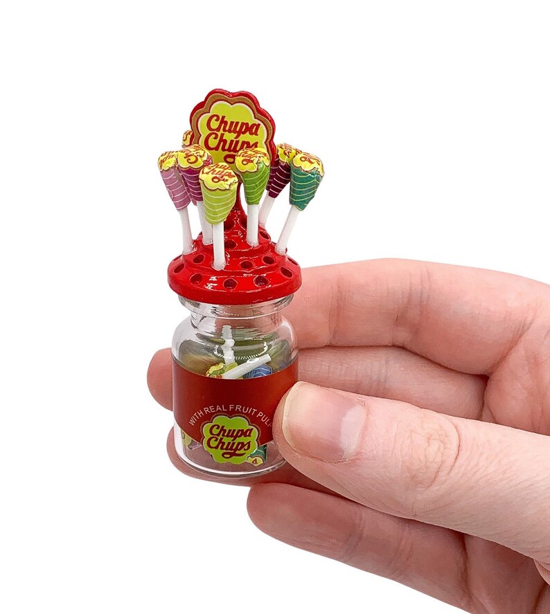 Miniature Lollipops Candy Jar 1:6 Scale Candy Shop Supplies Dollhouse ...