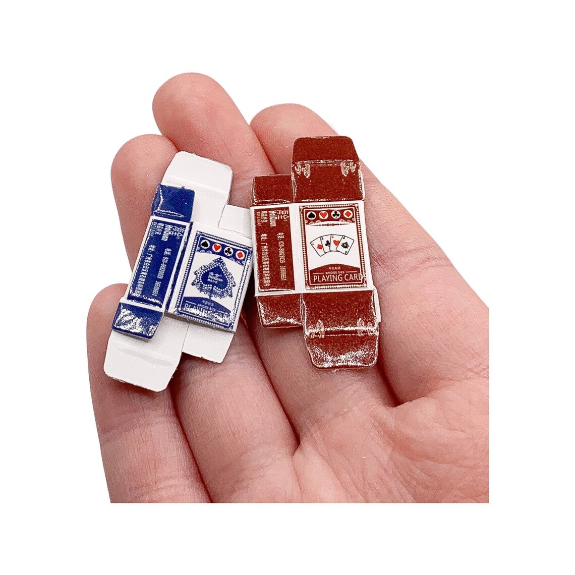 1:12 Miniature Poker Playing Cards | Dollhouse Mini Stack of Cards ...