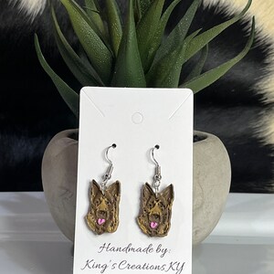German Shepherd Polymer Clay Dangle Earrings - Etsy