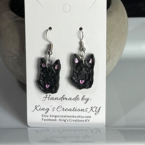 German Shepherd Polymer Clay Dangle Earrings - Etsy