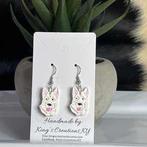 German Shepherd Polymer Clay Dangle Earrings - Etsy
