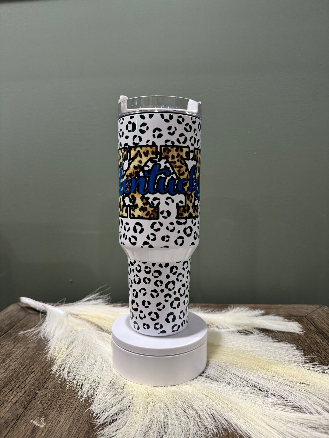 Cheetah Print Kentucky 40oz Tumbler With Handle and Straw - Etsy