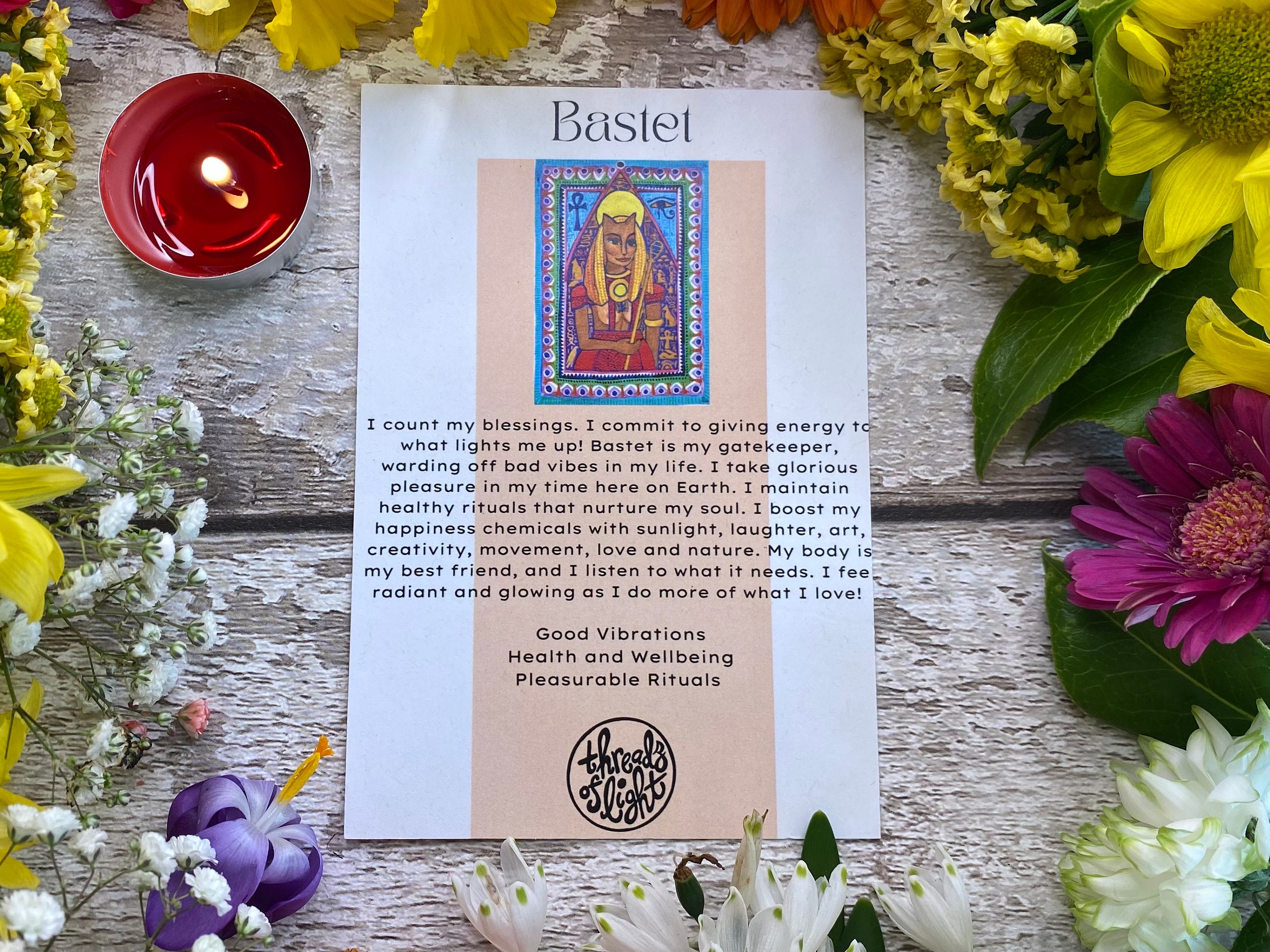 Bastet, Egyptian Goddess of Wellbeing, Enjoyment, Pleasure Fine Art ...