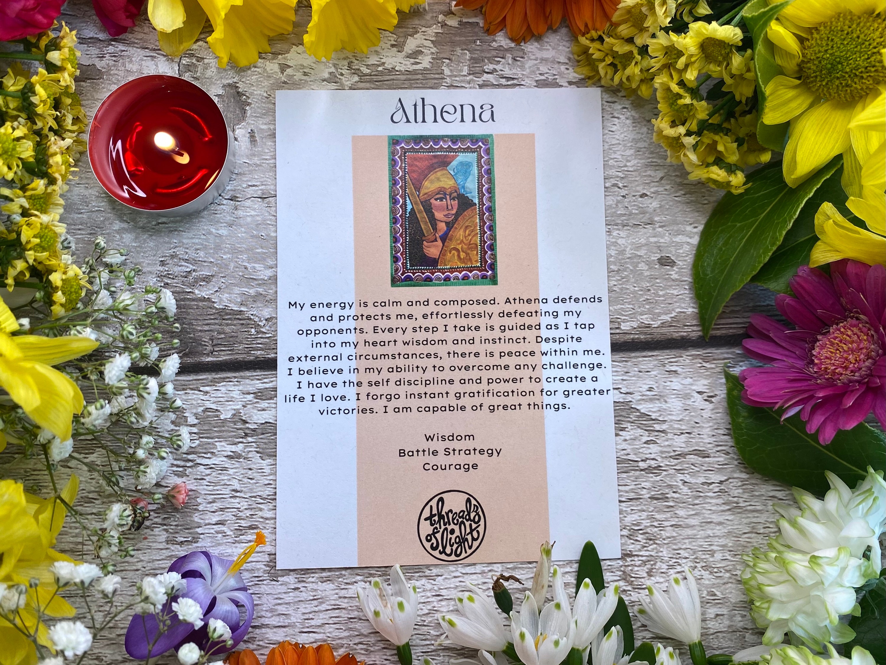 Athena Goddess of War Fine Art Print A5 21 X 15cm Spiritual Art ...