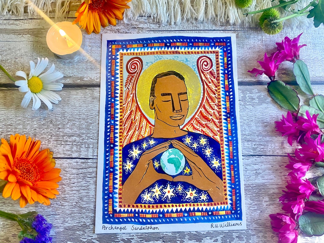 Archangel Sandalphon Fine Art Print 15 X 21cm A5 Spiritual - Etsy