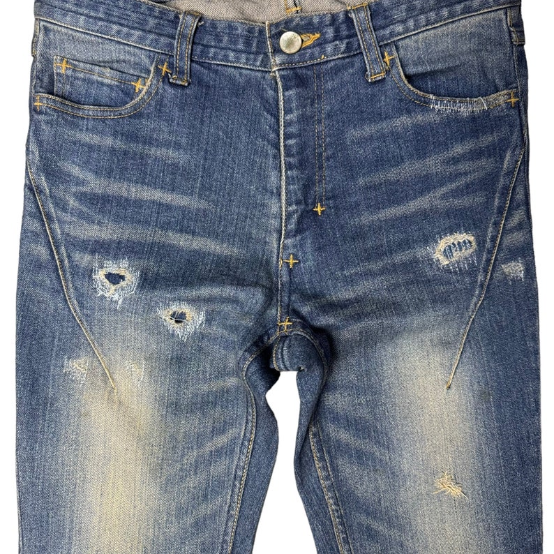 Number Nine X Studious Patches Distressed Washed Slim Denim Jeans - Etsy