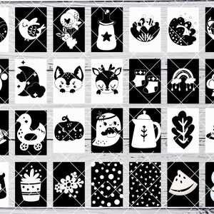 High Contrast Black and White Sensory Cards Printable for Babies ...