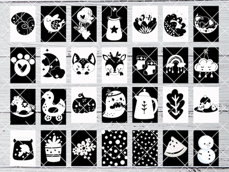 High Contrast Black and White Sensory Cards Printable for - Etsy