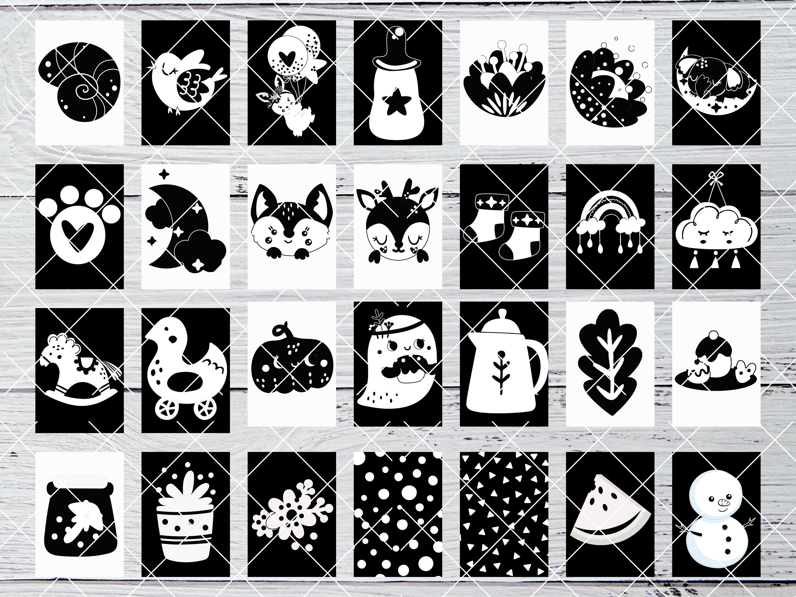 High Contrast Black and White Sensory Cards Printable for - Etsy