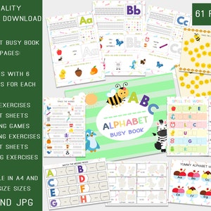Alphabet Busy Book Printable Digital Download, Alphabet Quiet Book, ABC ...