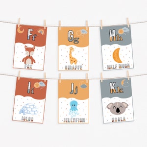 Boho Educational Alphabet Flashcards Printable Digital Download ...