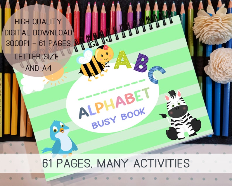 Alphabet Busy Book Printable Digital Download Alphabet Quiet - Etsy