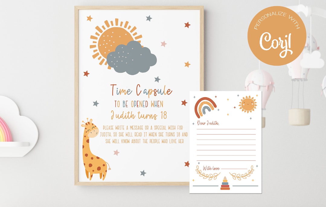 Boho Editable Printable Time Capsule Digital Download,editable 1st ...