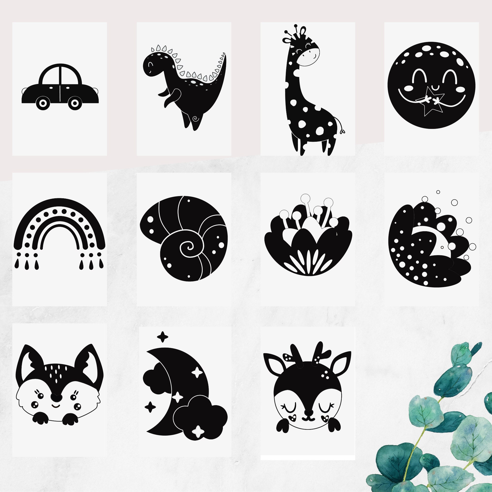 High Contrast Black and White Sensory Cards Printable for - Etsy