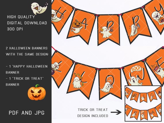 Printable Halloween Garland Banner Instant Digital Download - Etsy