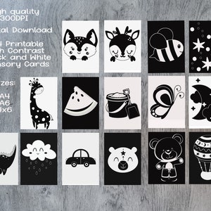 High Contrast Black and White Sensory Cards for Babies | Etsy