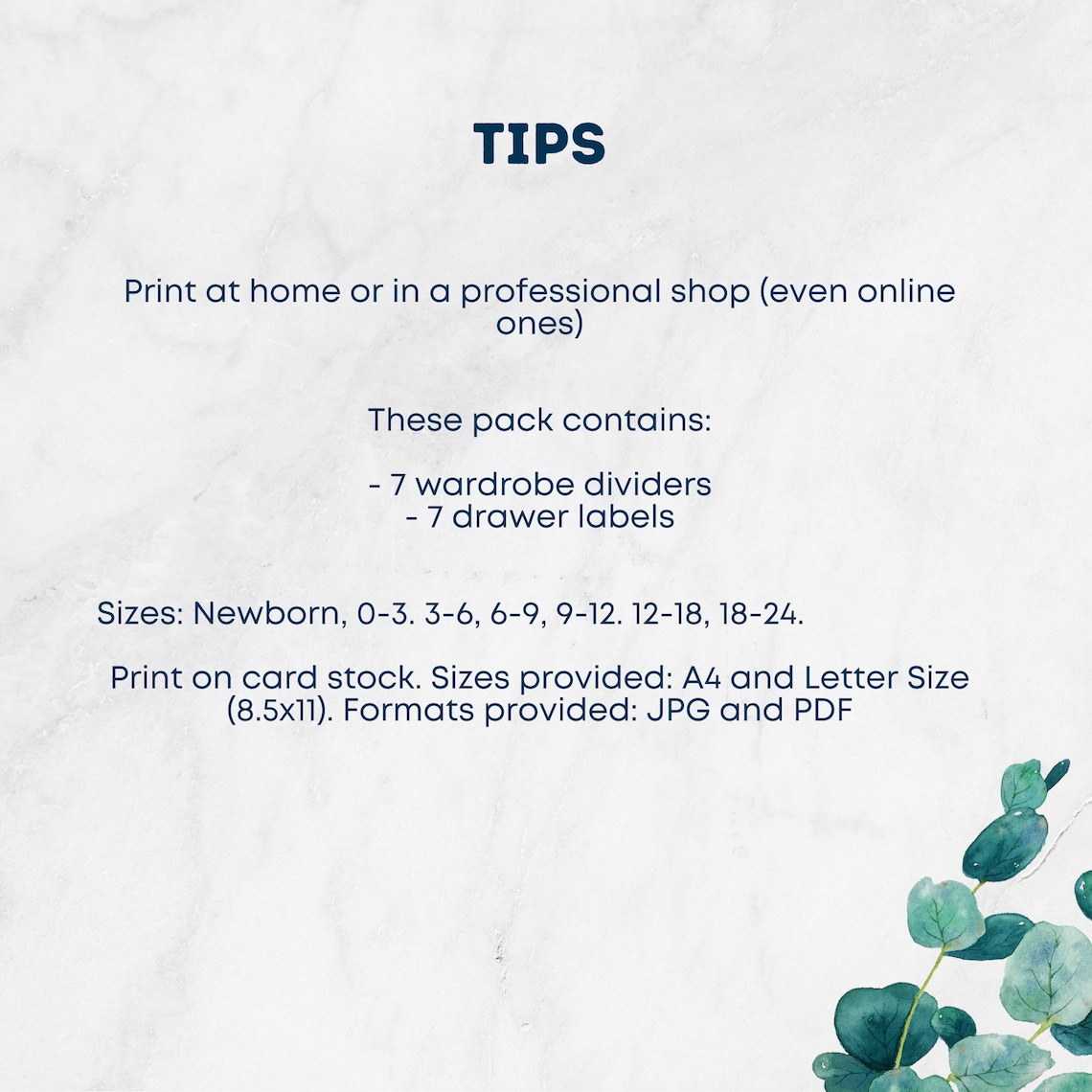 Wardrobe Dividers Printable Digital Download Drawer Labels - Etsy