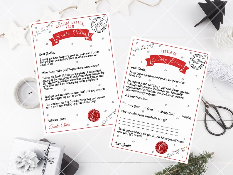 Editable Printable Letter to Santa Kit With Nice List - Etsy
