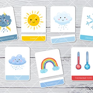 Educational Weather Flashcards Printable Digital Download,montessori ...