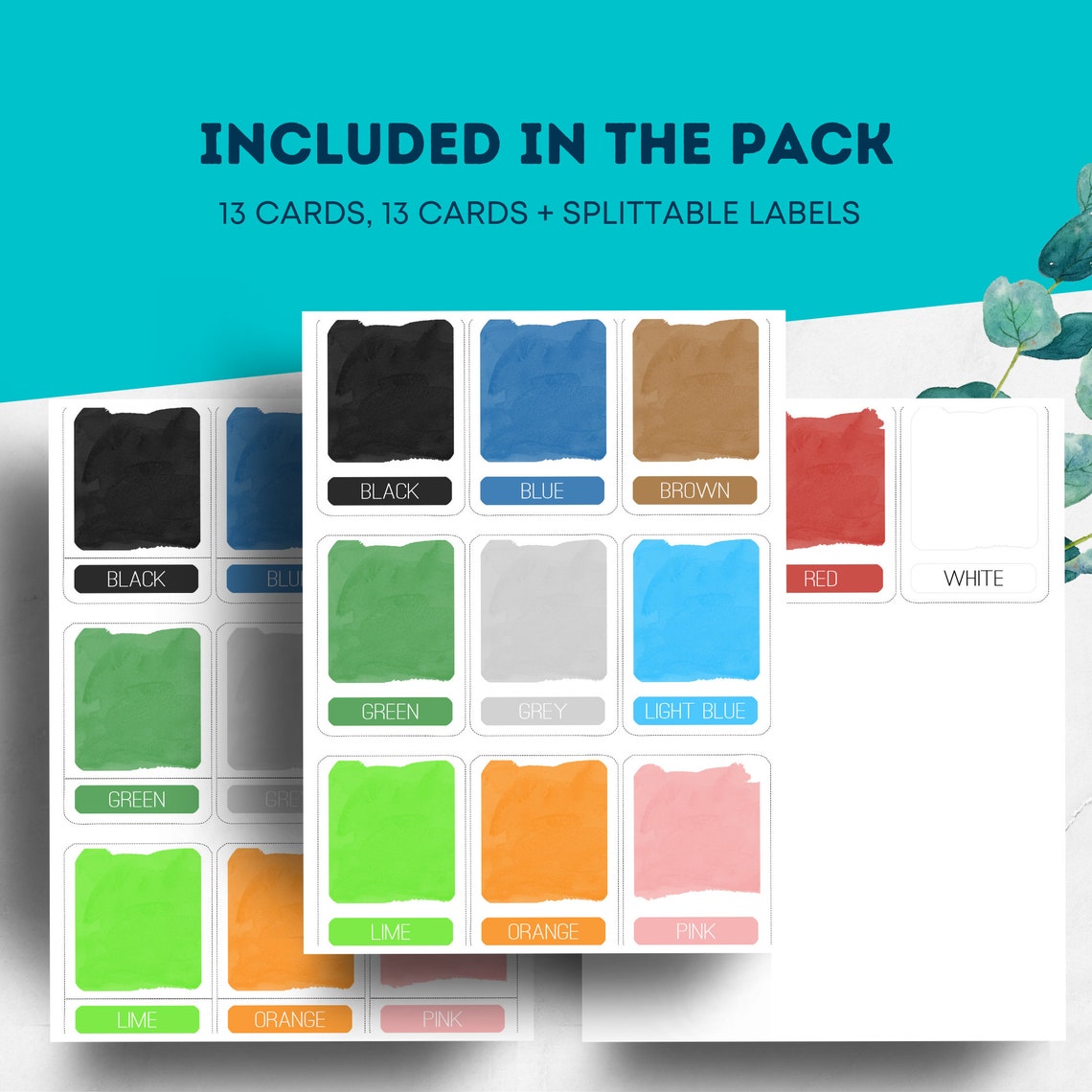 Educational Colors Flashcards Printable Digital Download - Etsy