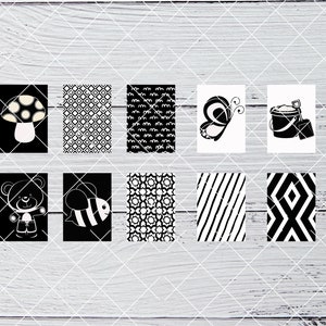 High Contrast Black and White Sensory Cards Printable for Babies ...