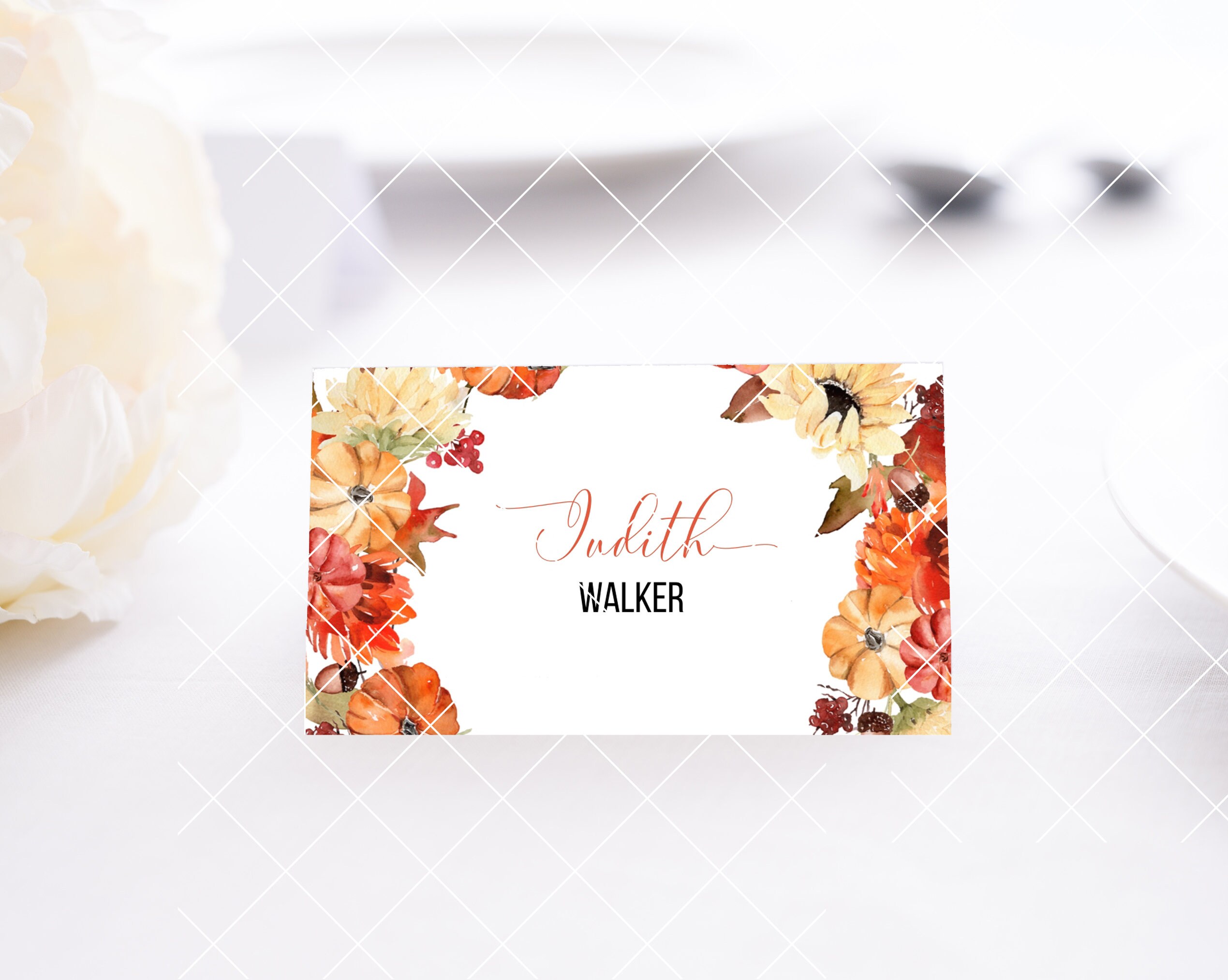Editable Printable Thanksgiving Place Card Instant Digital Download ...