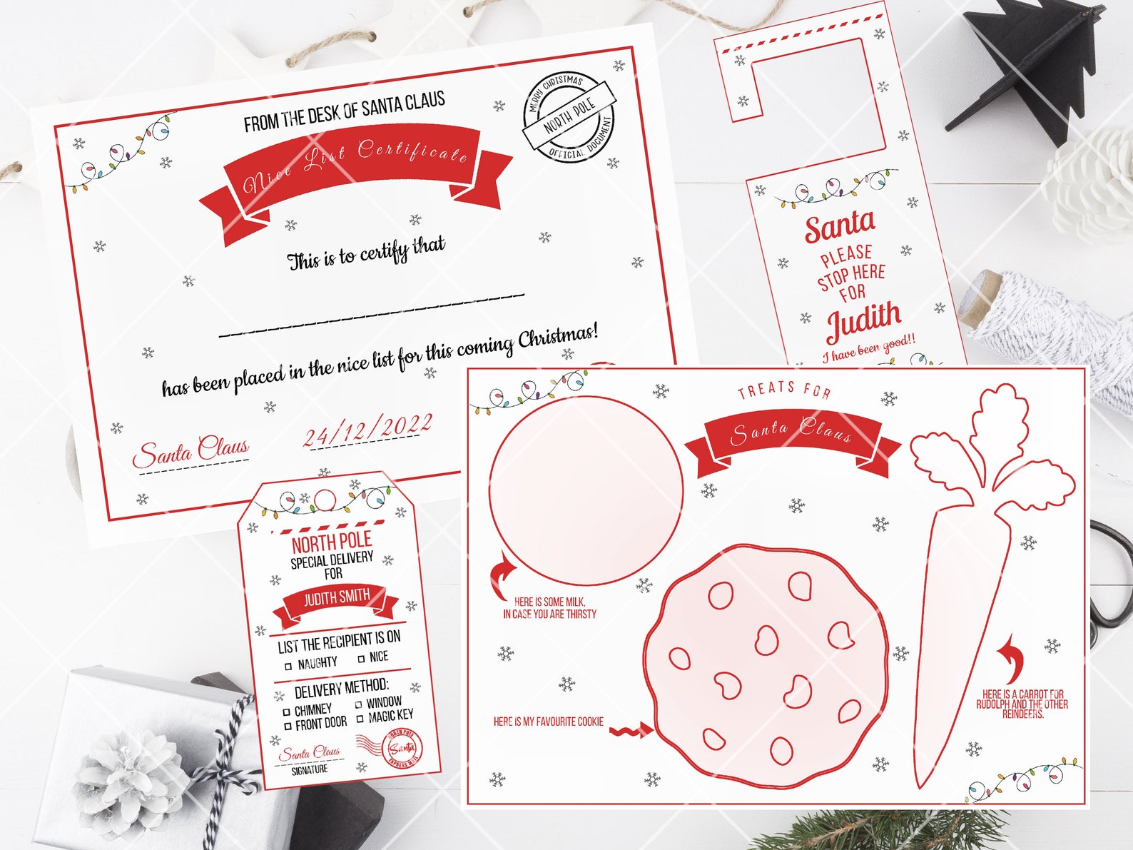 Editable Printable Letter to Santa Kit With Nice List - Etsy