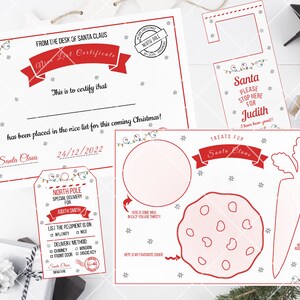 Editable Printable Letter to Santa Kit With Nice List Certificate ...