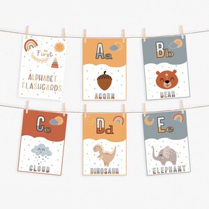 Boho Educational Alphabet Flashcards Printable Digital Download ...