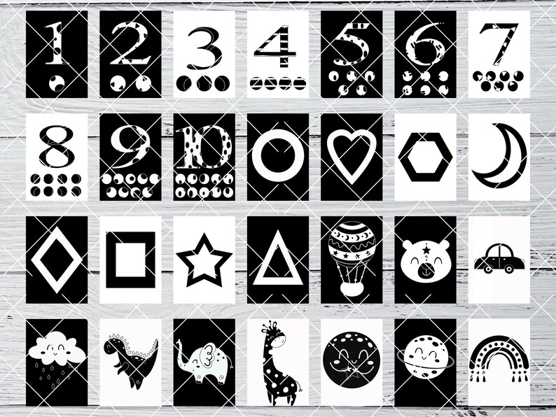 High Contrast Black and White Sensory Cards Printable for - Etsy