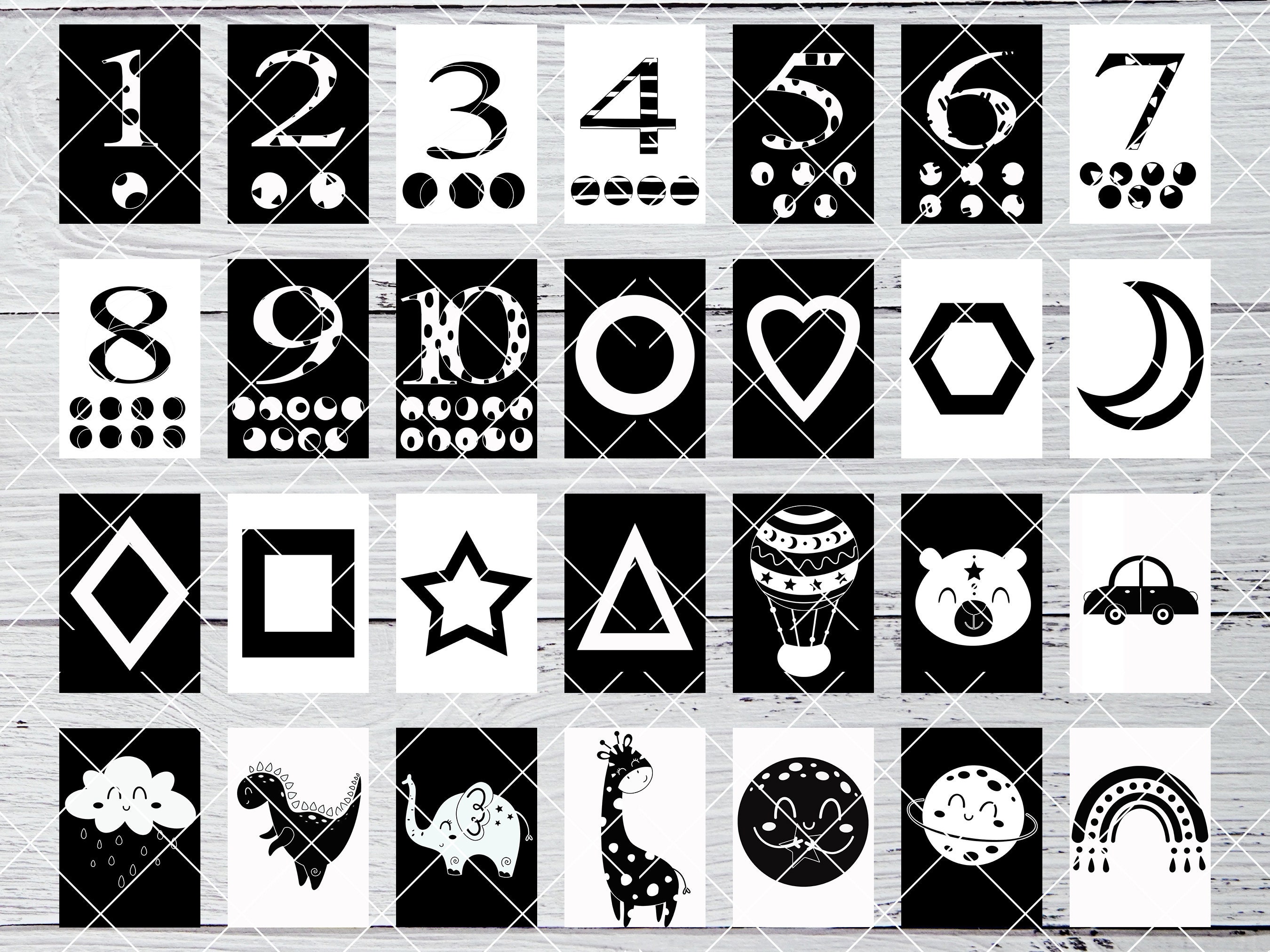 High Contrast Black and White Sensory Cards Printable for - Etsy