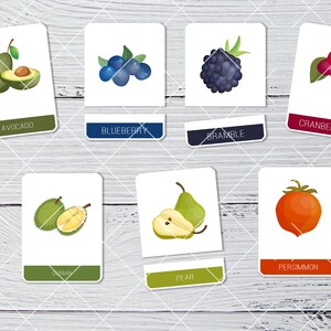 Educational Fruit Flashcards Printable Digital Download,montessori ...