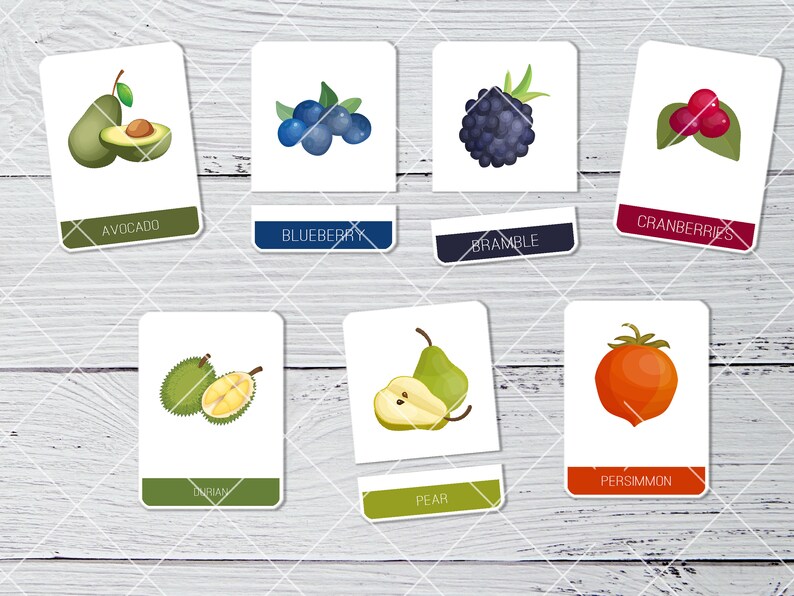 Educational Fruit Flashcards Printable Digital Download,montessori ...