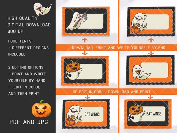 Editable Printable Halloween Food Label Instant Digital - Etsy