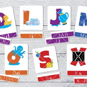 Educational Alphabet Flashcards Printable Digital Download,montessori ...