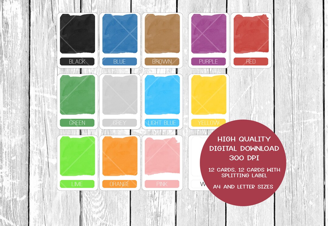 Educational Colors Flashcards Printable Digital Download, Montessori ...