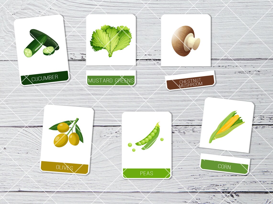 Educational Vegetables Flashcards Printable Digital Download,montessori ...