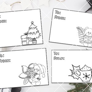 Coloring Printable Christmas Cards Instant Digital Download, Christmas ...