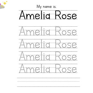 PRINTABLE NAME TRACING Worksheet Kindergarten & Preschoolcustom Name ...