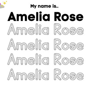 PRINTABLE NAME TRACING Worksheet Kindergarten & Preschoolcustom Name ...