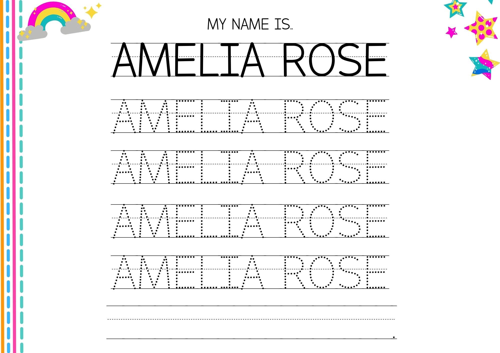 PRINTABLE NAME TRACING Worksheet Kindergarten & Preschoolcustom Name ...