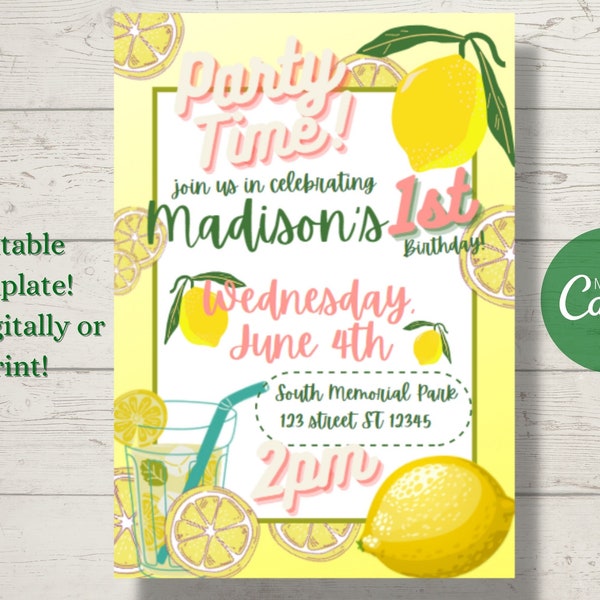 Pink Lemonade Invite - Etsy