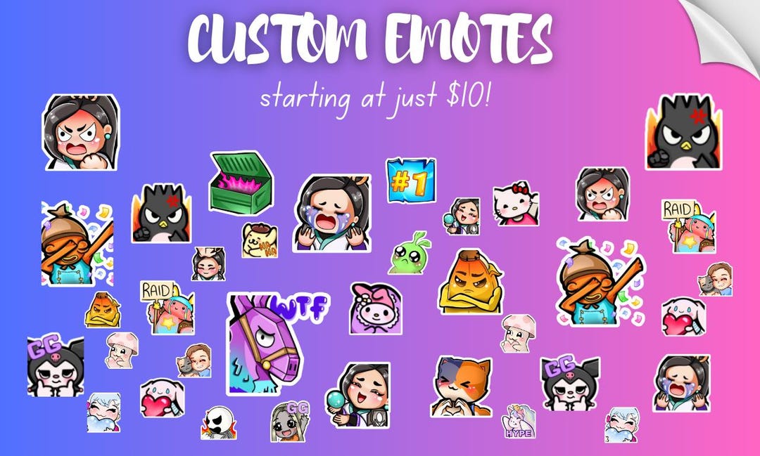 CUSTOM STANDARD EMOTES for Twitch | Commissioned Emotes for Your ...