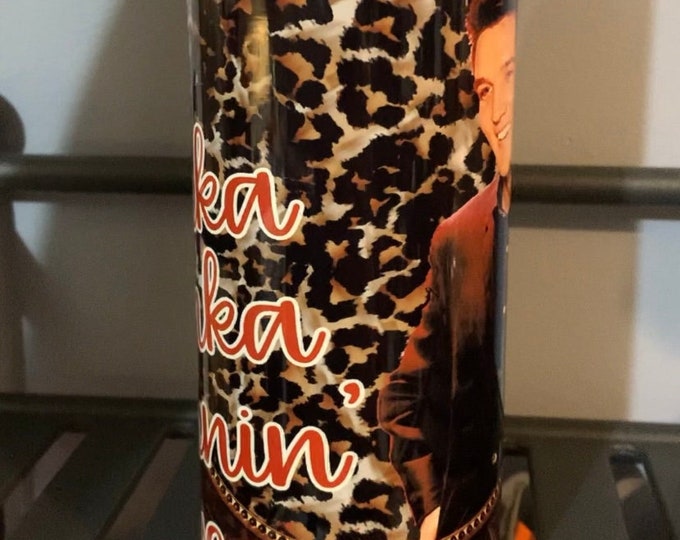 Elvis Presley Hunka Hunka Burnin Love Cheetah Print Tumbler With Straw ...