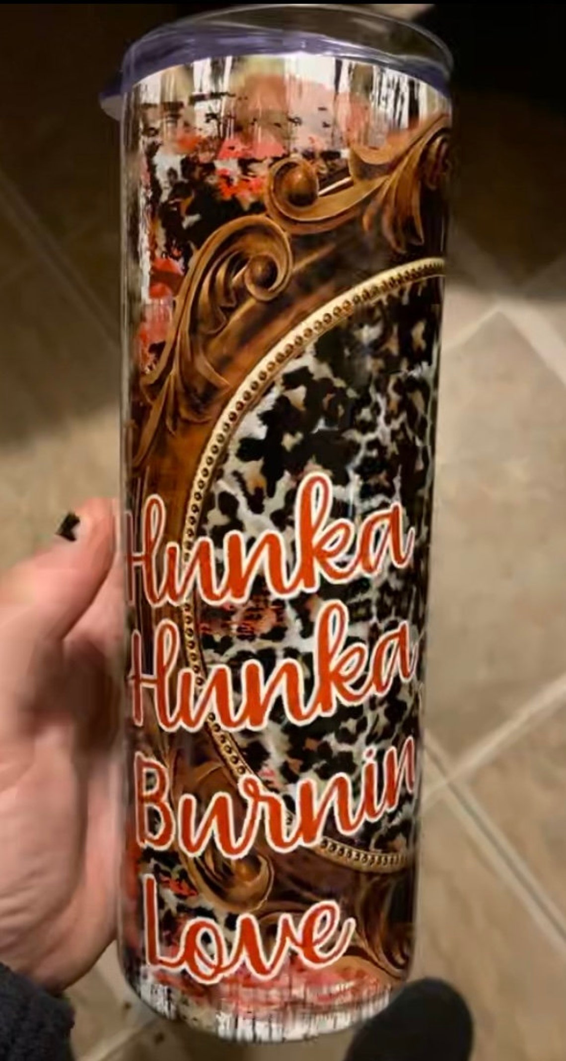 Elvis Presley Hunka Hunka Burnin Love Cheetah Print Tumbler | Etsy